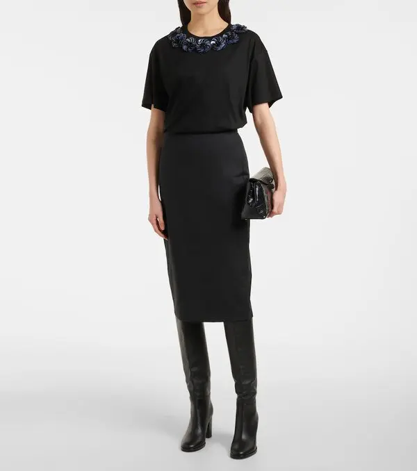 Max Mara Gennaio Embellished Jersey Top