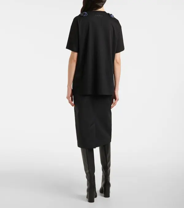 Max Mara Gennaio Embellished Jersey Top