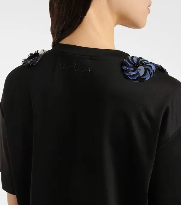Max Mara Gennaio Embellished Jersey Top