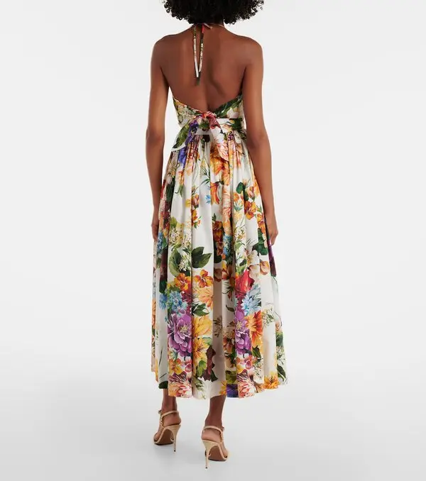 Dolce & Gabbana Floral Cotton Poplin Crop Top - Multicoloured