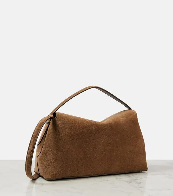 TOTEME T-lock Suede Tote Bag - Brown