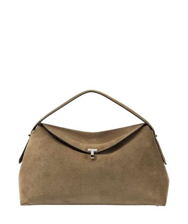 TOTEME T-lock Suede Tote Bag - Brown