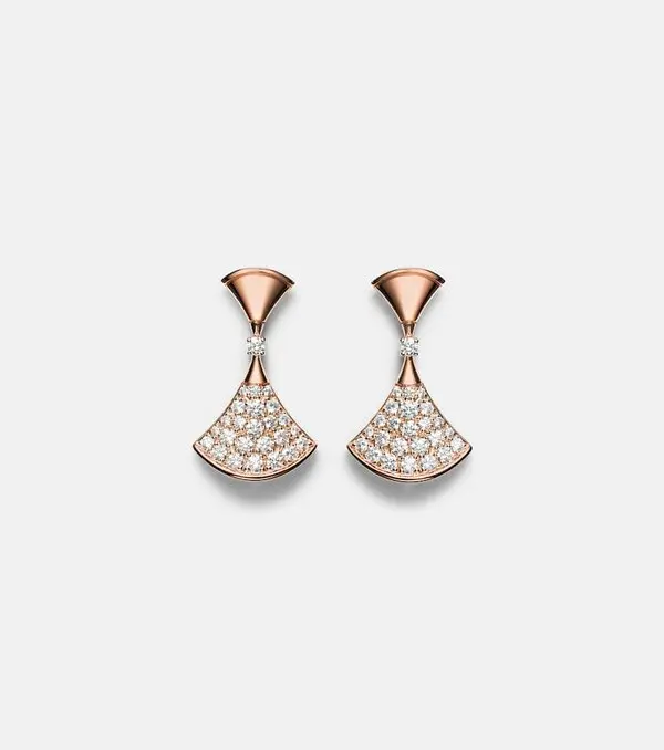BVLGARI Divas' Dream 18kt Rose Gold Diamond Earrings - Pink