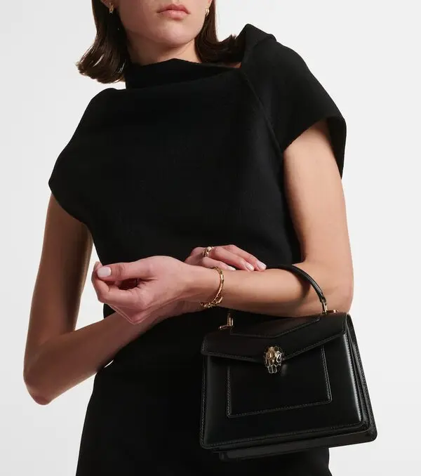 BVLGARI Serpenti Forever Medium Leather Top-handle Bag