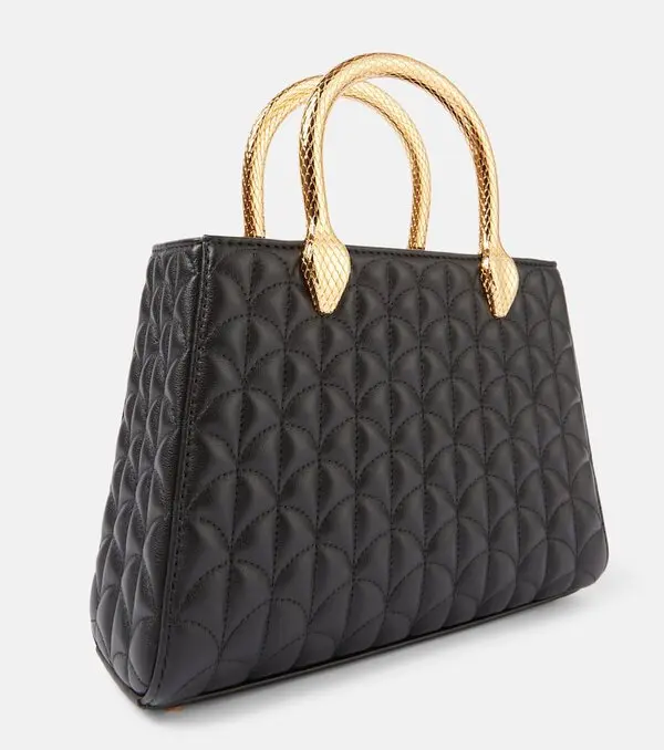 BVLGARI Serpentine Duo Leather Top-handle Bag - Black