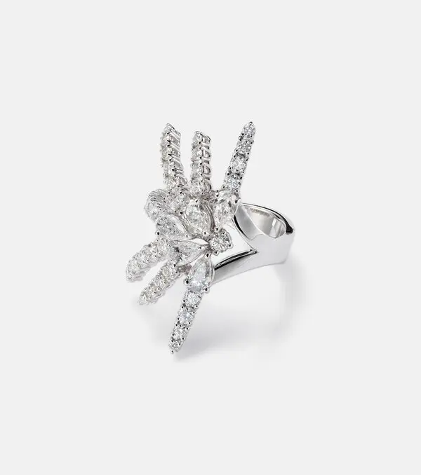 Yeprem 18kt White Gold And Diamond Ring - Silver