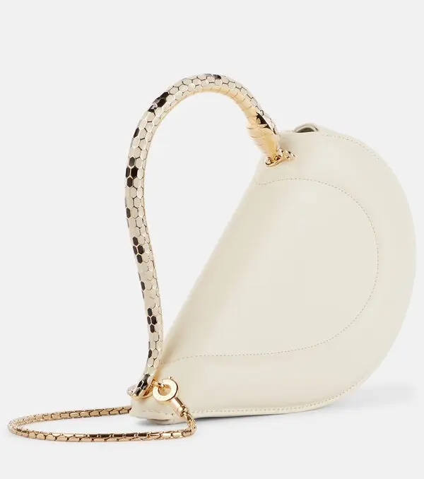 BVLGARI Serpenti Cuore 1968 Top-handle Bag - White