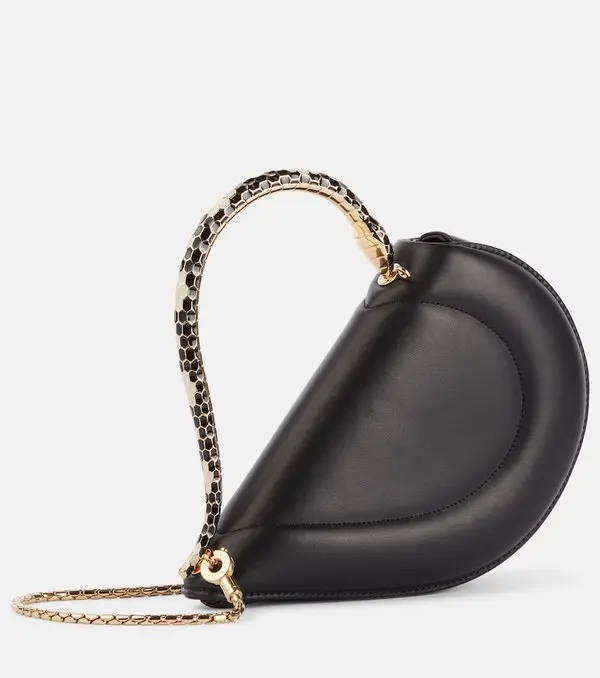 BVLGARI Serpenti Cuore 1968 Leather Top-handle Bag