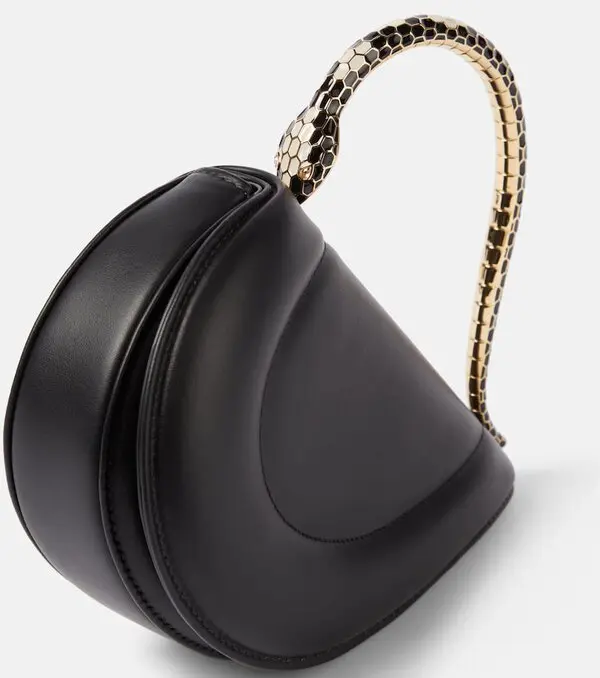 BVLGARI Serpenti Cuore 1968 Leather Top-handle Bag