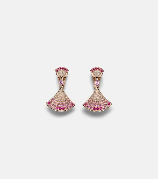 BVLGARI Divas' Dream Earrings In 18kt Gold With Sapphires, Rubies, And Diamonds - Pink