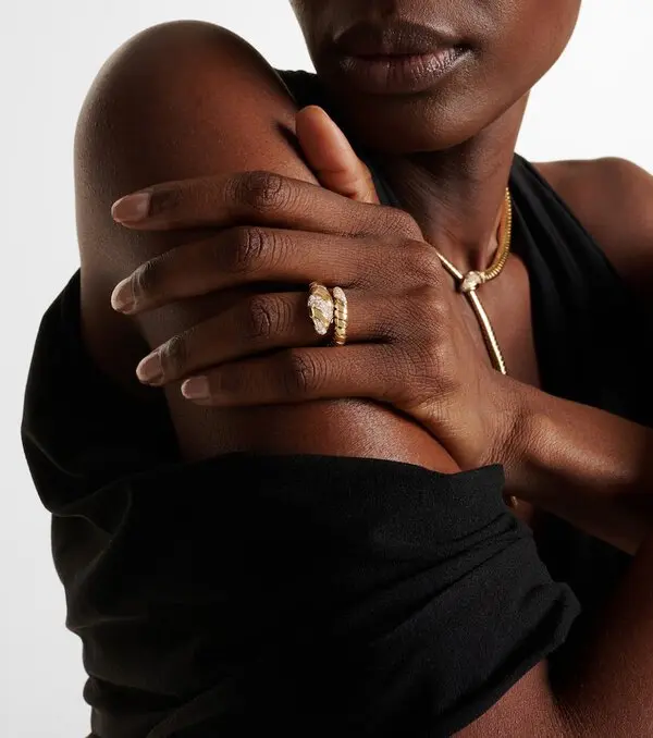BVLGARI Serpenti Tubogas Ring With Diamonds And Onyx
