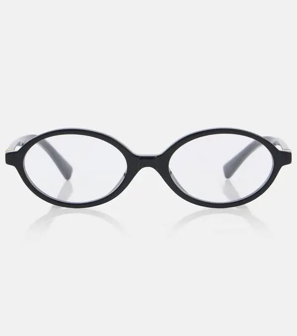 Miu Miu Oval Acetate Eyeglasses - Black