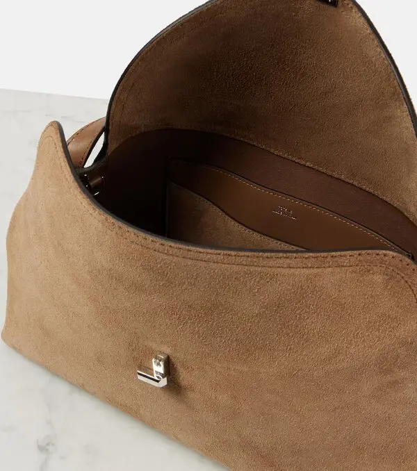 TOTEME T-lock Suede Tote Bag - Brown