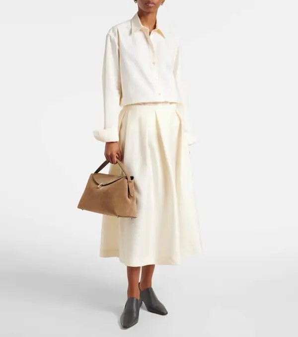 TOTEME T-lock Suede Tote Bag - Brown
