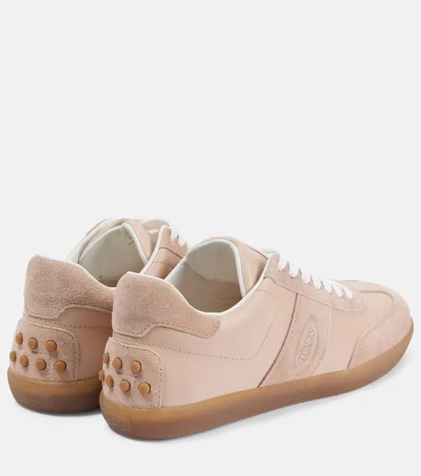 TOD'S Tabs Leather And Suede Sneakers - Beige
