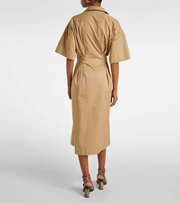 Dries Van Noten Cotton Wrap Midi Dress