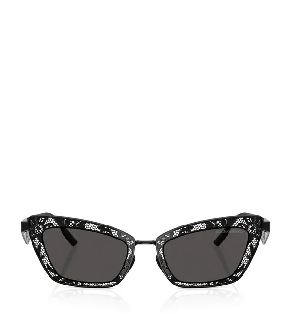 Dolce & Gabbana Steel Cat Eye Sunglasses - Black