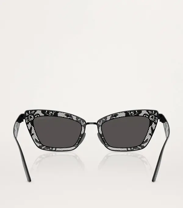 Dolce & Gabbana Steel Cat Eye Sunglasses - Black