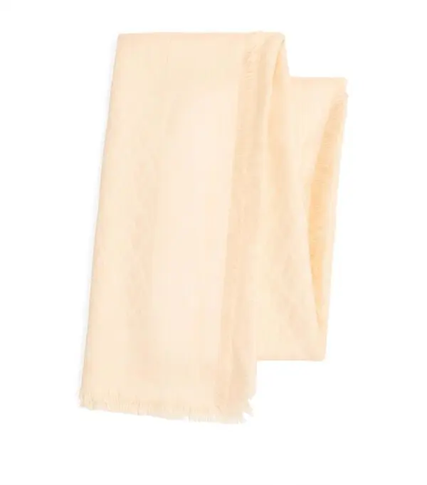 Valentino Garavani Silk-wool Toute La V Scarf - White