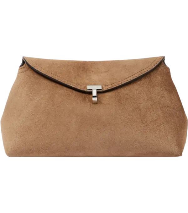 TOTEME T-lock Suede Clutch