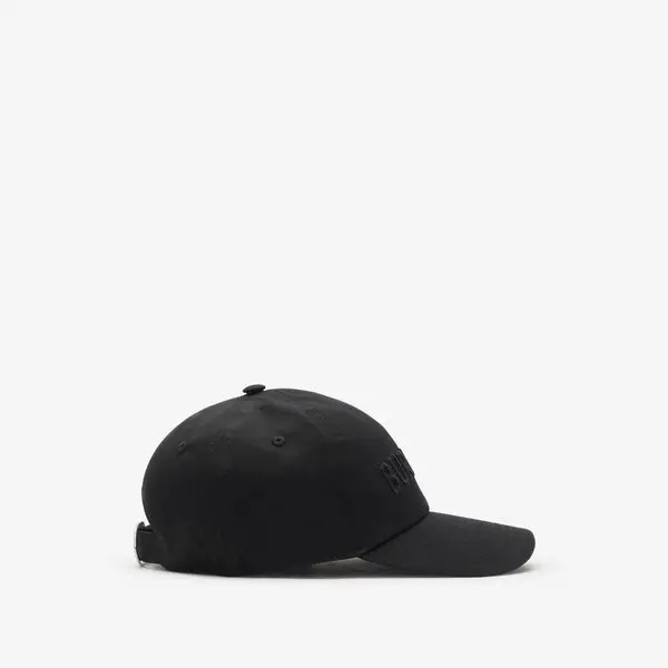 Burberry Logo Gabardine Baseball Cap - Black