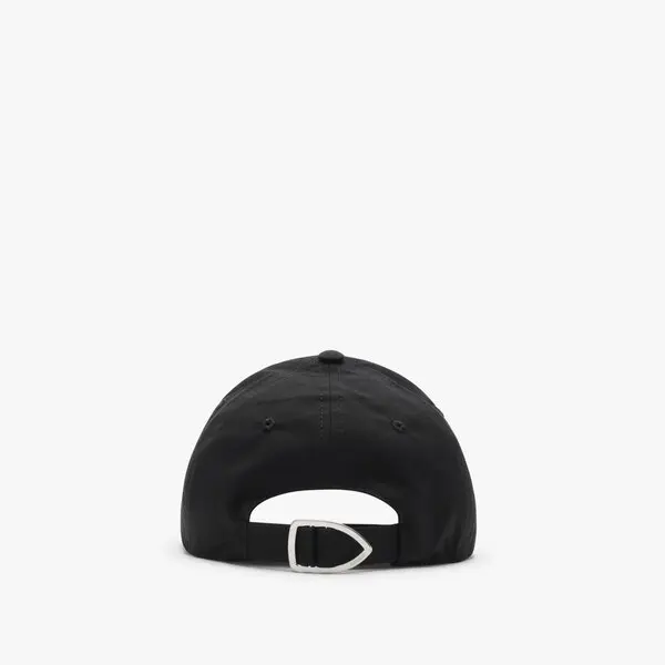 Burberry Logo Gabardine Baseball Cap - Black
