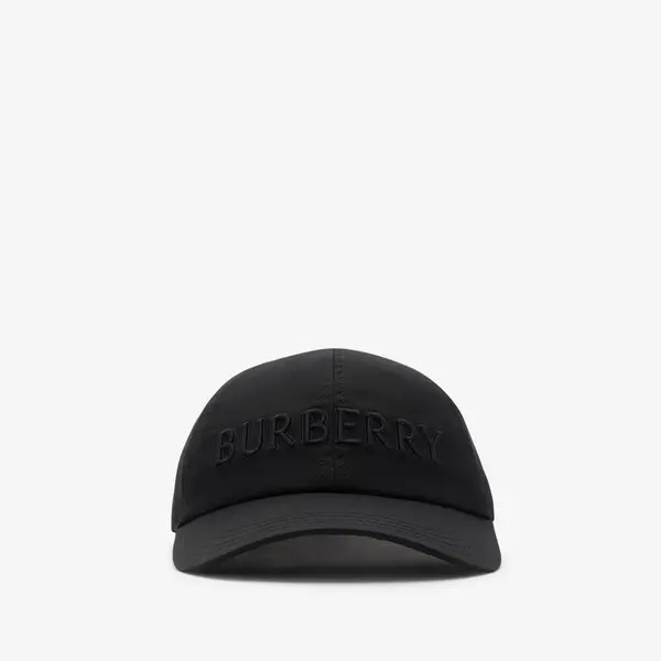 Burberry Logo Gabardine Baseball Cap - Black
