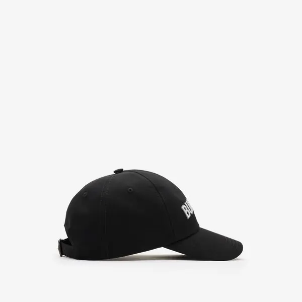 Burberry Logo Gabardine Baseball Cap - Black