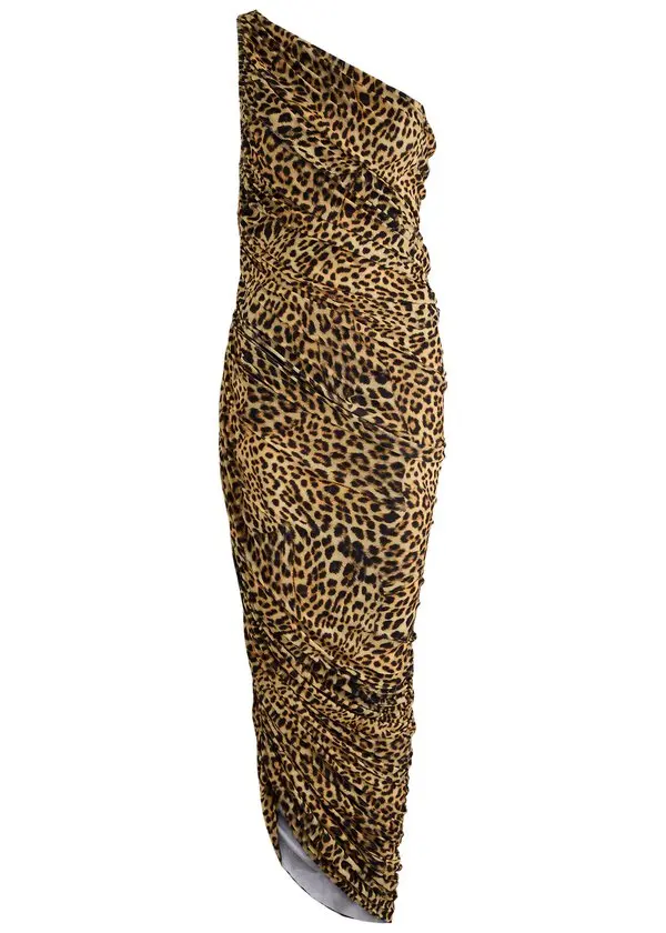 Norma Kamali Diana Xl Leopard Stretch-jersey Maxi Dress