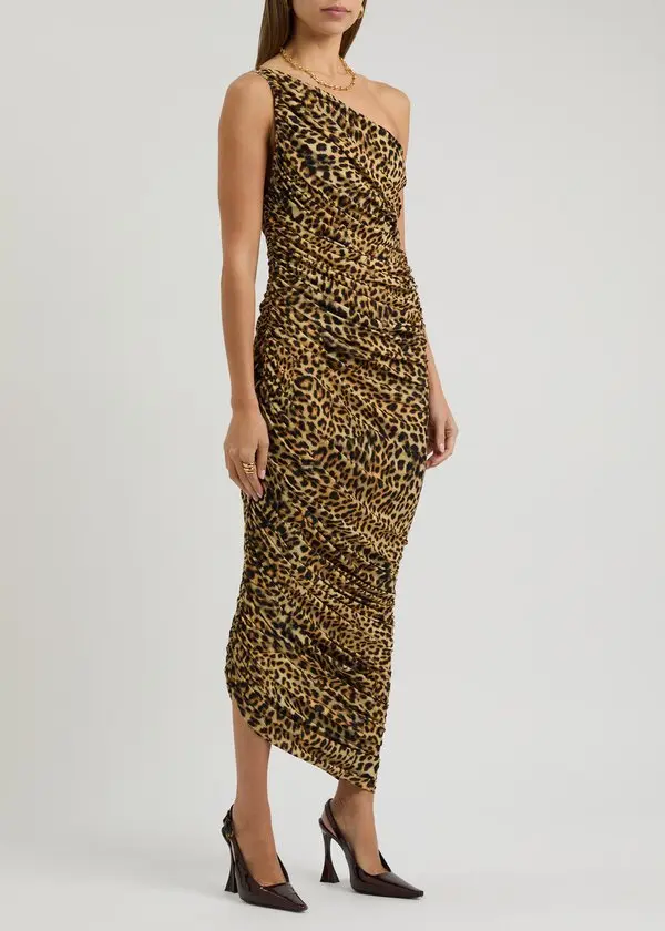 Norma Kamali Diana Xl Leopard Stretch-jersey Maxi Dress