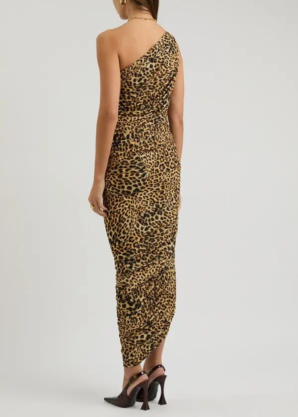 Norma Kamali Diana Xl Leopard Stretch-jersey Maxi Dress