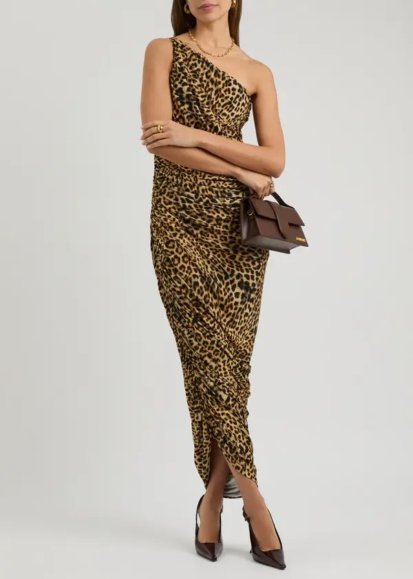 Norma Kamali Diana Xl Leopard Stretch-jersey Maxi Dress