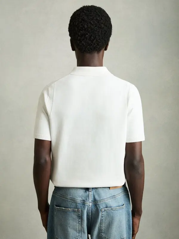 REISS Berkley Cotton Half-zip Knitted Polo Shirt