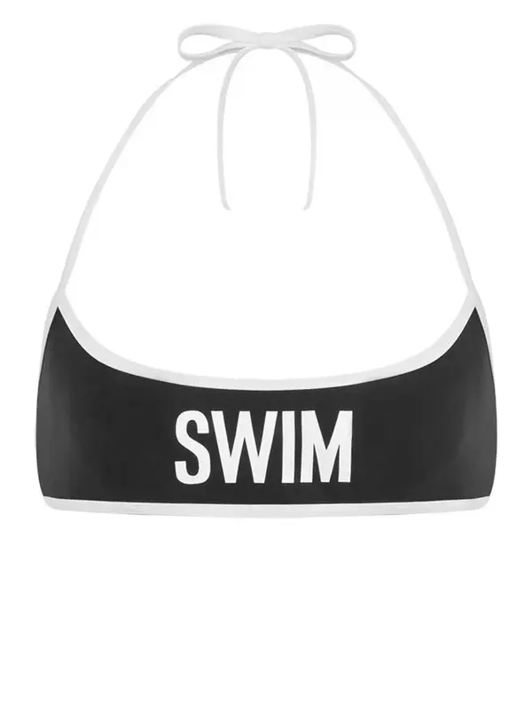 Moschino Text-print Bikini Top - Black