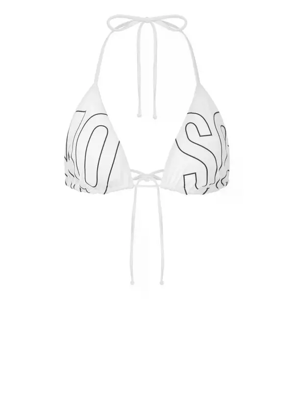Moschino Print Bikini Top - White