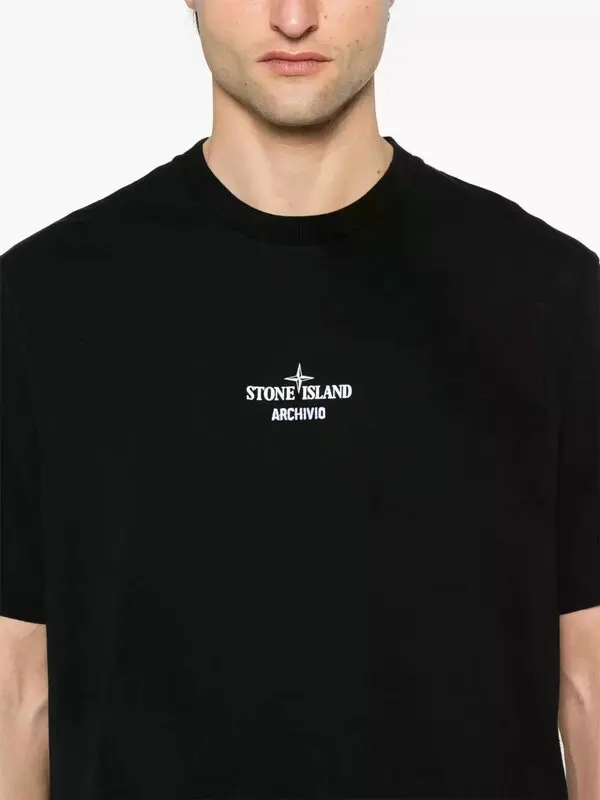 Stone Island Organic-cotton Jersey T-shirt - Black