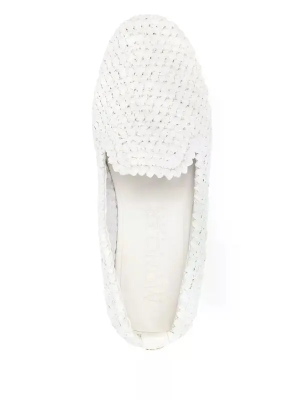 Moncler Interwoven Design Slippers - White