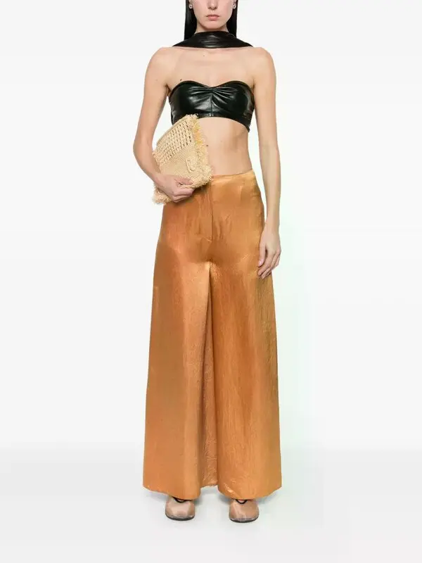 Nanushka Satined Trousers - Brown
