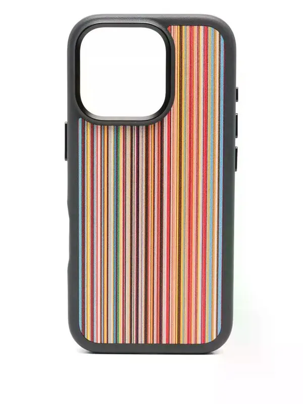 Paul Smith Signature Stripe Iphone 16 Pro Case - Black