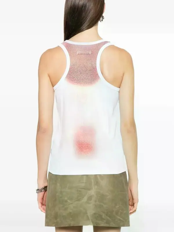 Jean Paul Gaultier Le Classique Leather Print Top - White - 40