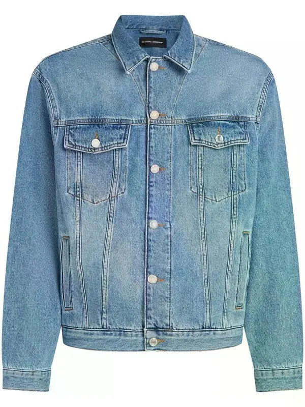 Karl Lagerfeld Logo-print Denim Jacket - Blue