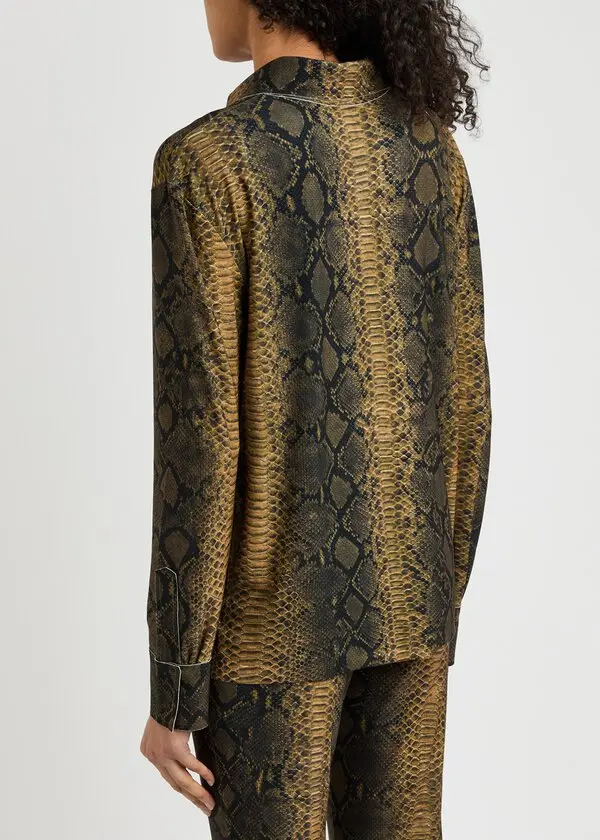 Norma Kamali Python-print Stretch-jersey Shirt