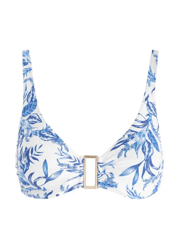 Melissa Odabash Bel Air Printed Underwired Bikini Top - Blue