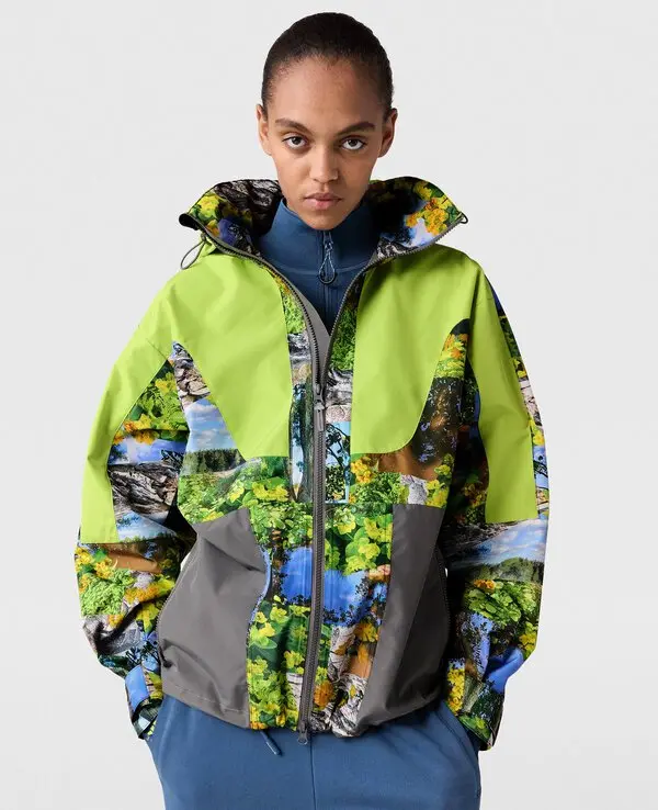 Stella McCartney Hooded Rain Jacket - Bahia Glow Green/dove Gray