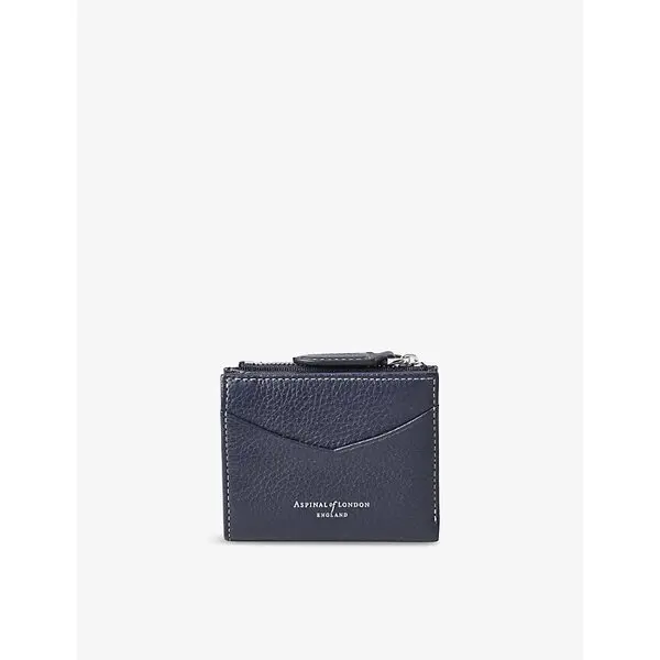 ASPINAL OF LONDON Hudson Multi-use Grained Leather Pocket Wallet - Navy