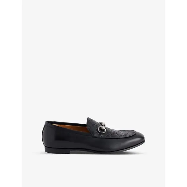 Gucci Gg-Monogram Horsebit Leather Loafers - Black  display picture 3
