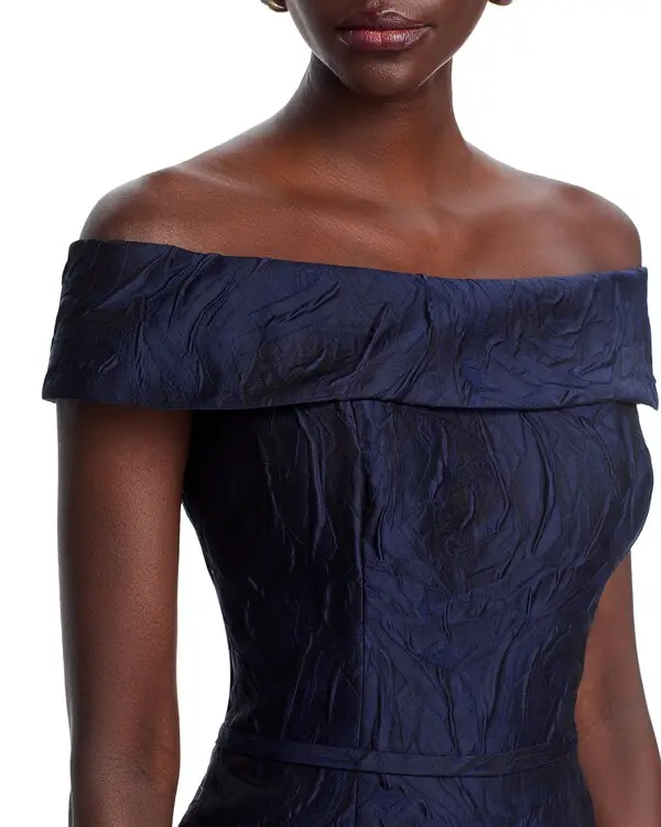 Rickie Freeman For Teri Jon Jacquard Gown - Navy