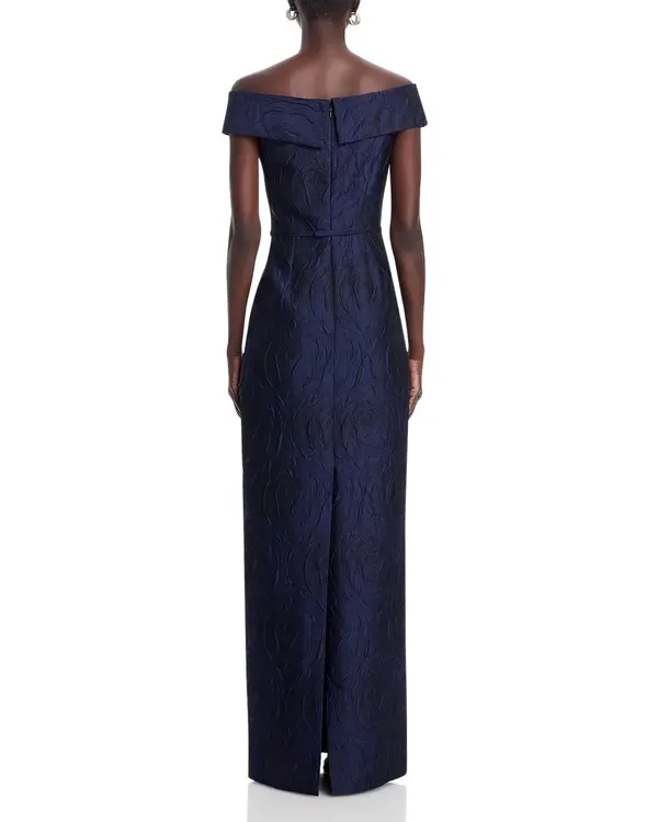 Rickie Freeman For Teri Jon Jacquard Gown - Navy