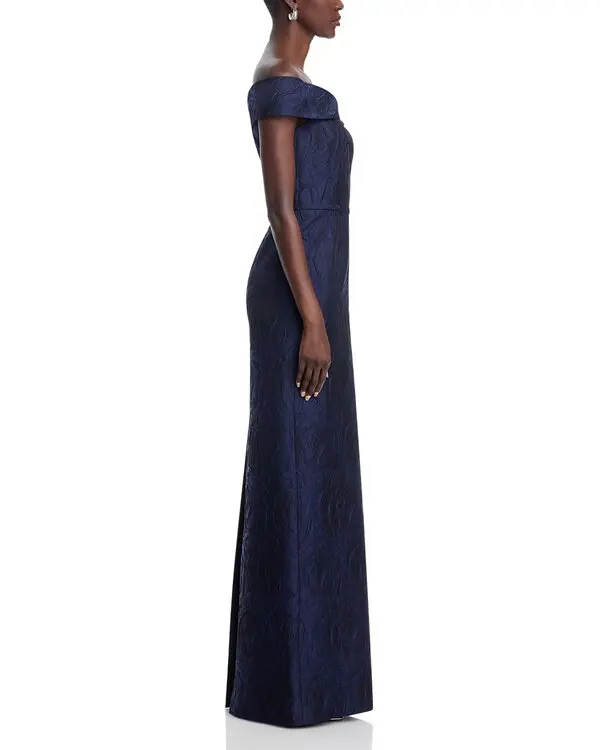 Rickie Freeman For Teri Jon Jacquard Gown - Navy