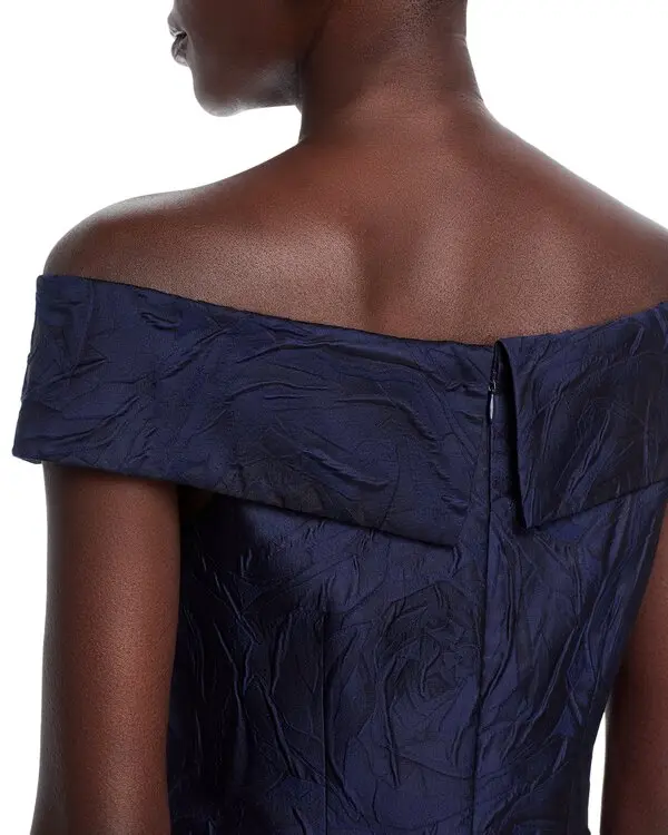 Rickie Freeman For Teri Jon Jacquard Gown - Navy
